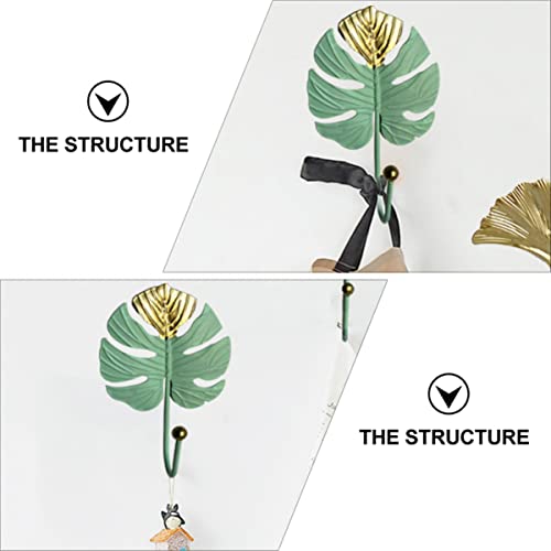 Alipis 2pcs Shaped Novel Wall Rack Mini Metal Design Key Gift Rustic for Coat Idea Art Bags Decorations Palm Multifunctional Keys Mounted Hooks Shape Leaf Hanger Tropical Towel Bathroom