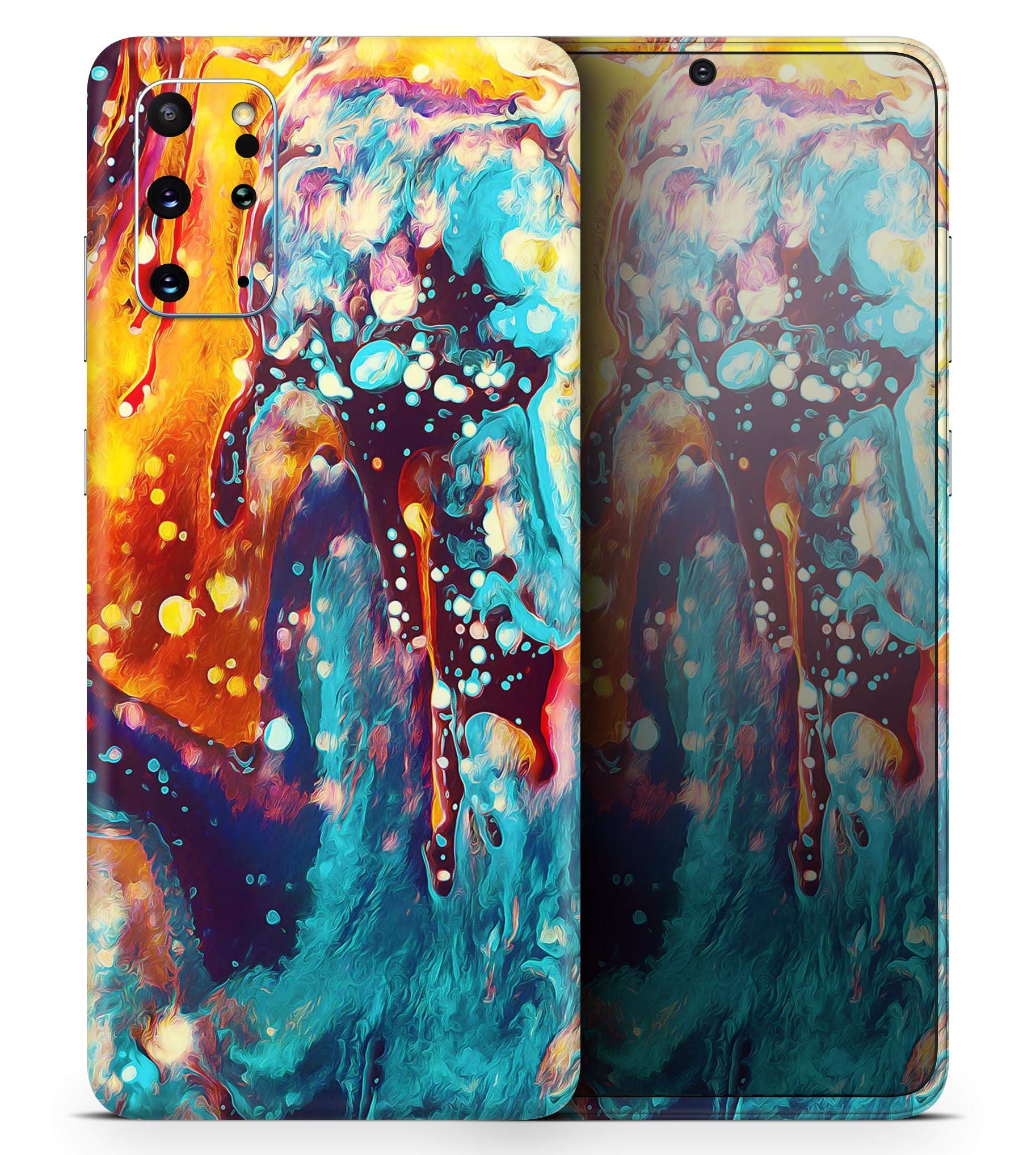 DesignSkinz Liquid Abstract Paint Remix V22 Protective Vinyl Decal Wrap Skin Cover Compatible with The Samsung Galaxy S20 (Screen Trim & Back Glass Skin)