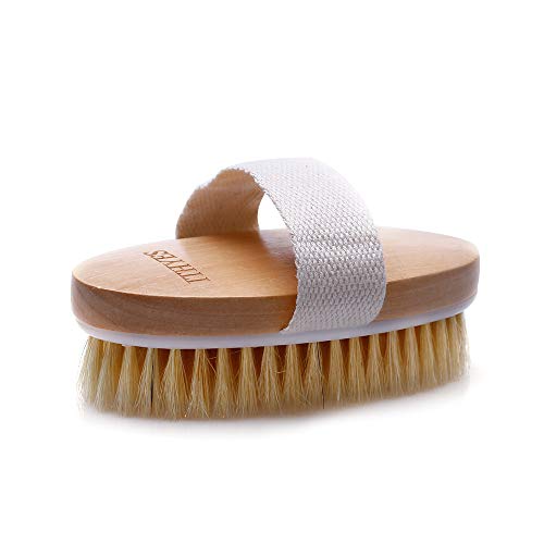 Ithyes Dry Brushing Body Brush Exfoliating Brush Natural Bristle Bath Brush for Remove Dead Skin Toxins Cellulite,Treatment,Improves Lymphatic Functions,Exfoliates,Stimulates Blood Circulation