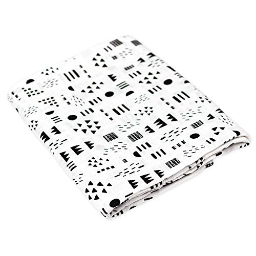 HonestBaby 3-Pack Organic Cotton Swaddle Blankets, Pattern Play, One Size