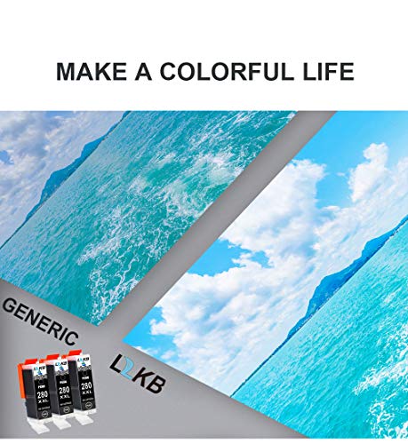 L2KB PGI-280 Compatible Replacement for Canon 280 Ink cartridges with PIXMA TR7520 TR8520 TS6120 TS6220 TS8120 TS8220 TS9120 TS9520 TS9521C Printer (3 Pack)