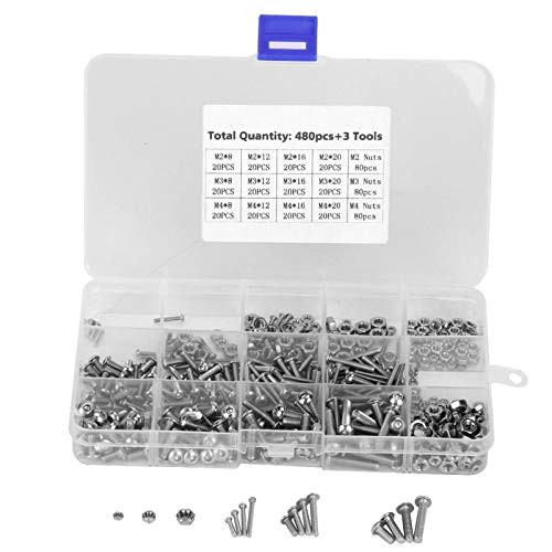 Screw 480Pcs M2/M3/M4 Stainless Steel Screw Machine Screws & Bolts for Laptop/Phone/PC/Hard Disk/Keyboard Fasteners tornillos