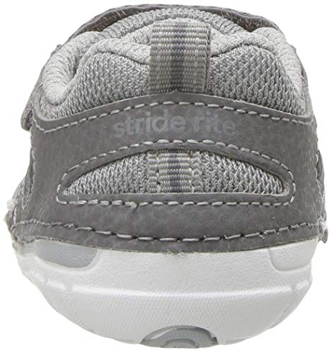 Stride Rite Girl's Adrian Baby Boy's Athletic Mesh Sneaker, Grey, 3 Infant