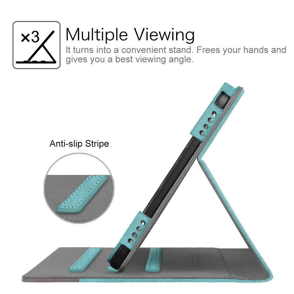 Fintie Case for Samsung Galaxy Tab A 10.1 (2016 NO S Pen Version), [Corner Protection] Multi-Angle Viewing Stand Cover with Pocket Auto Sleep/Wake for Tab A 10.1 (SM-T580/T585/T587), Turquoise