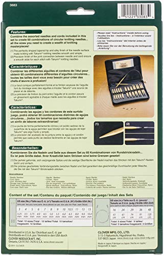 Clover Takumi Combo Interchangeable Circular Knitting Needles