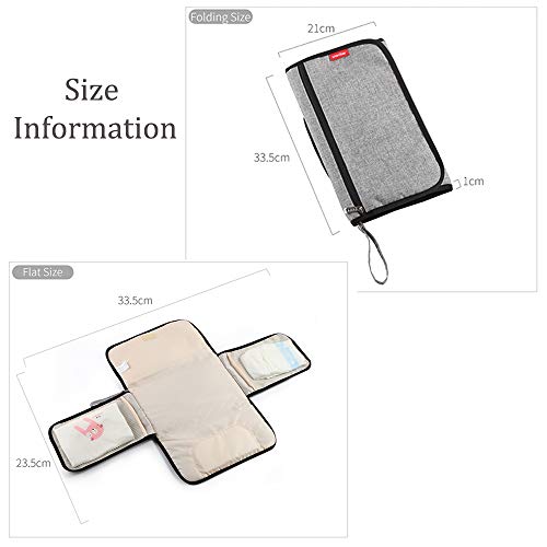 NIUXUAN 3 in 1 Waterproof Portable Changing Pad Diaper Travel Multifunction Baby Diaper Cover Mat Changing Pads Liners Folding Diaper Bags(Red)