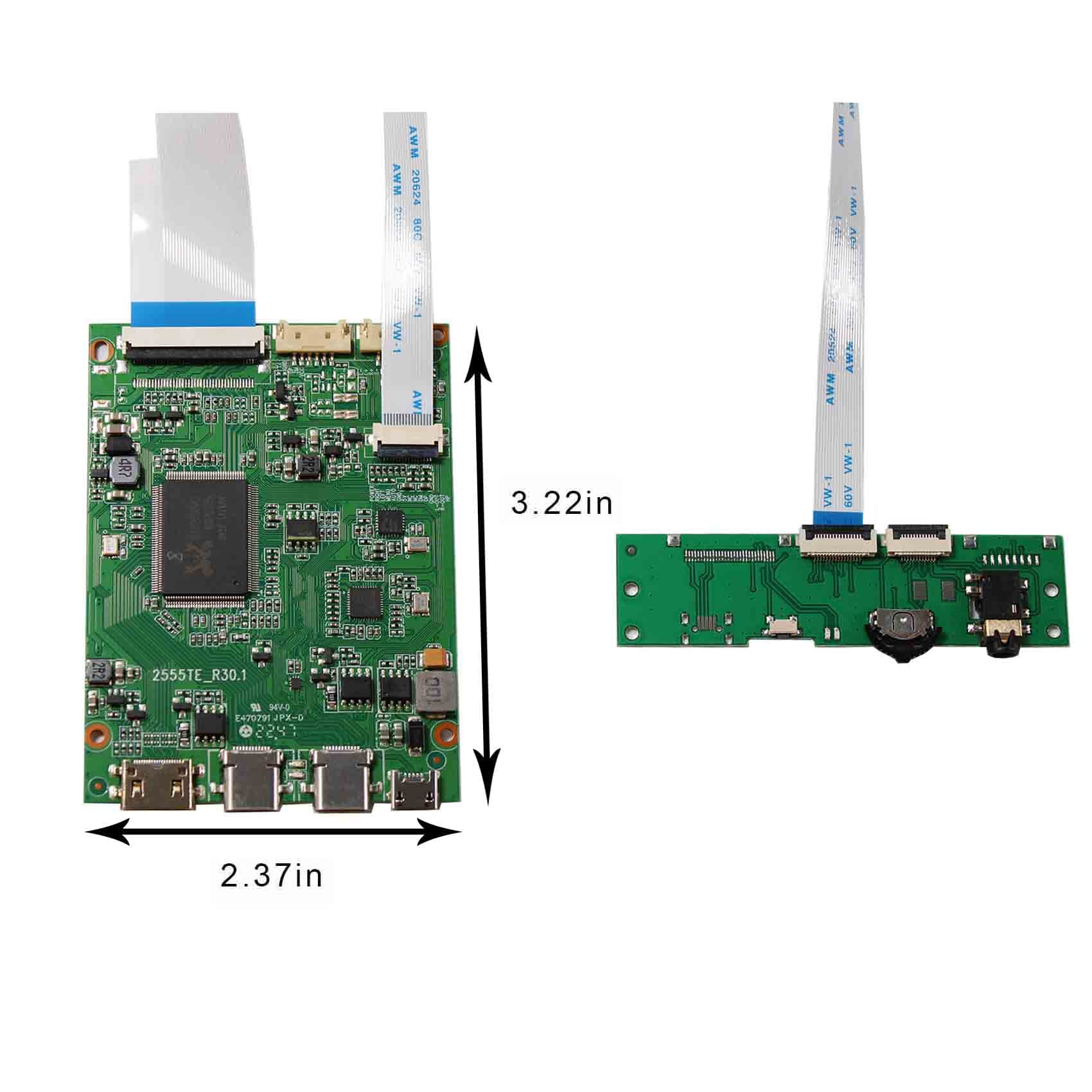 VSDISPLAY HD-MI Type C Controller Board Work for 11.6 13.3 14 15.6 17.3 inch 1920x1080 N116HSE-EA1 EA2 N133HSE-EA1 EA3 B140HAN01 B156HAN01 N173HCE-E31 30 Pin EDP LCD Screen