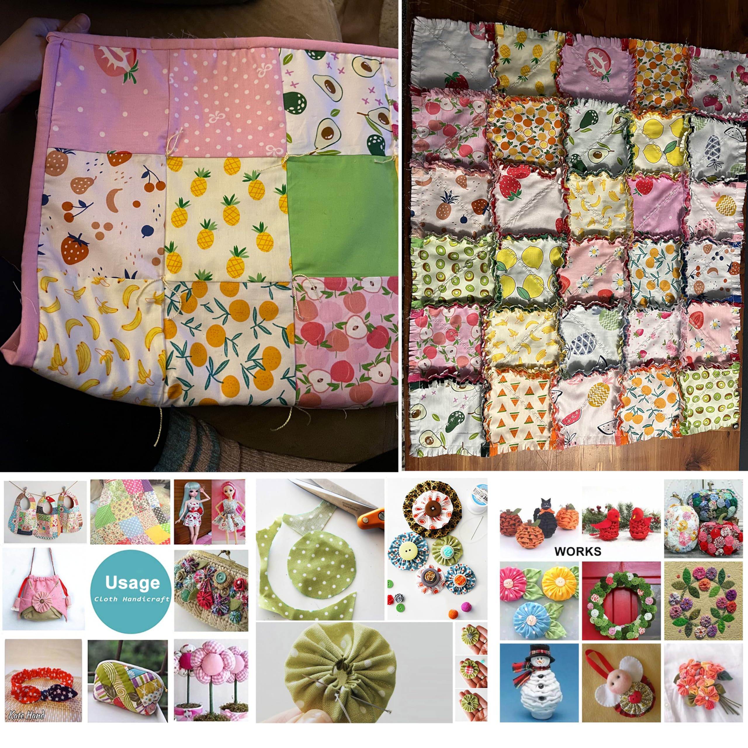 AbTwill 42pcs 5 x 5 inches Cotton Fabric Square, Precut Quilting Sewing Fabric Bundle 5" Charm Squares for Craft Quilt Patchwork