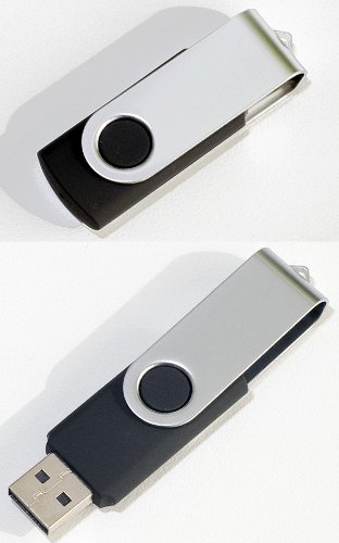 Premium Metal/Black Swivel USB Flash Memory Drive 32GB