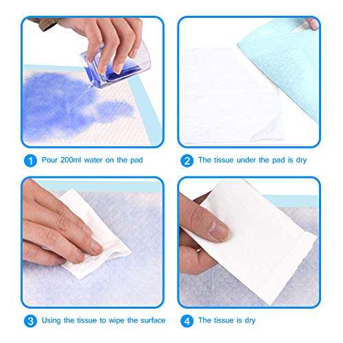 OBloved Disposable Underpads for Baby, 50 Pack(18×24 inch), Leak-Proof Breathable Incontinence Diaper Changing Pad, Heavy Absorbency, and Soft Cover for Bed (Blue)