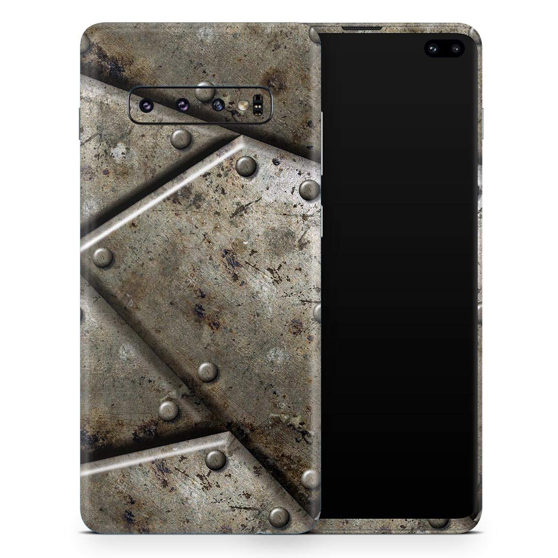 DesignSkinz Bolted Steal Plates V2 Protective Vinyl Decal Wrap Skin Cover Compatible with The Samsung Galaxy S20 (Screen Trim & Back Glass Skin)