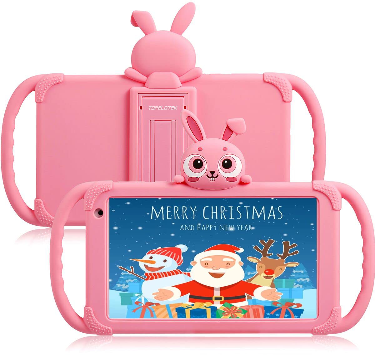 TOPELOTEK Kids Tablet 7 inch Toddler Tablet Android Tablet for Kids 32GB Parent Control with Pre-Installed Educational APP WiFi Kids Edition Learning Tablet Kid-Proof Case (Pink)