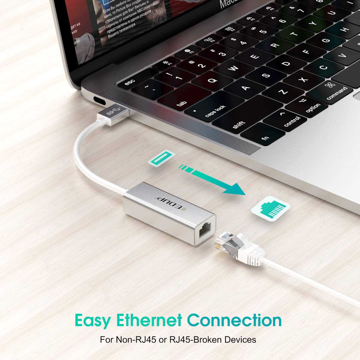 USB 3.0 Ethernet Wired RJ45 LAN Network Adapter 10/100/1000 for Desktop Laptop PC, Support Windows 10/8.1/8/7/Vista/XP Mac OS X