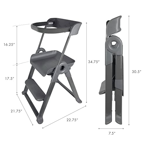 Boon PIVOT Toddler Tower - Folding Step Stool for Kids - 21.75 L x 22.75 W x 34.75 H - Montessori Toddler Kitchen Stool Helper - Ages 18 Months to 4 Years