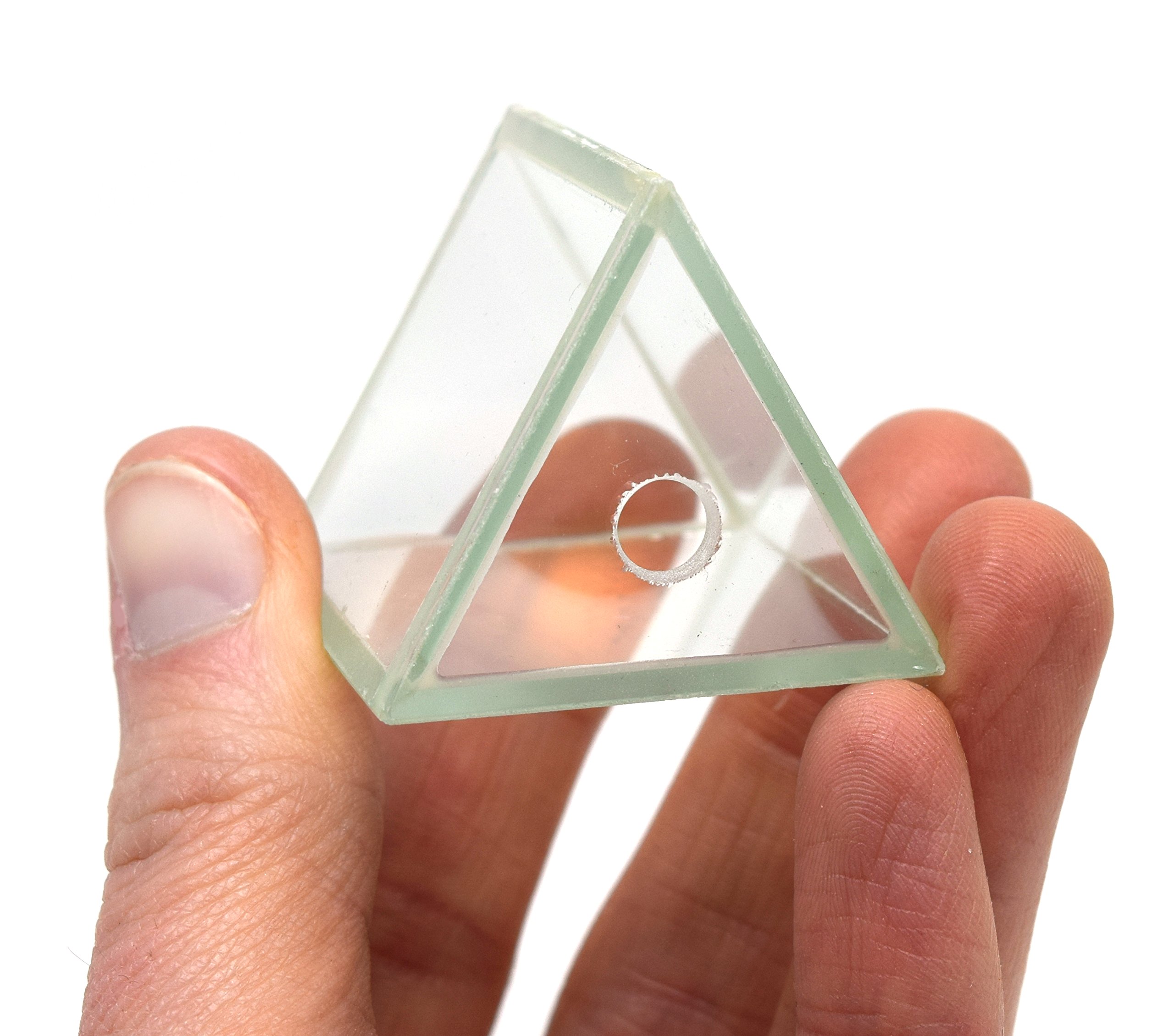 EISCO Hollow Glass Prism & Stopper, 1.5x1.5" - Great for Studying Snells Law of Refraction