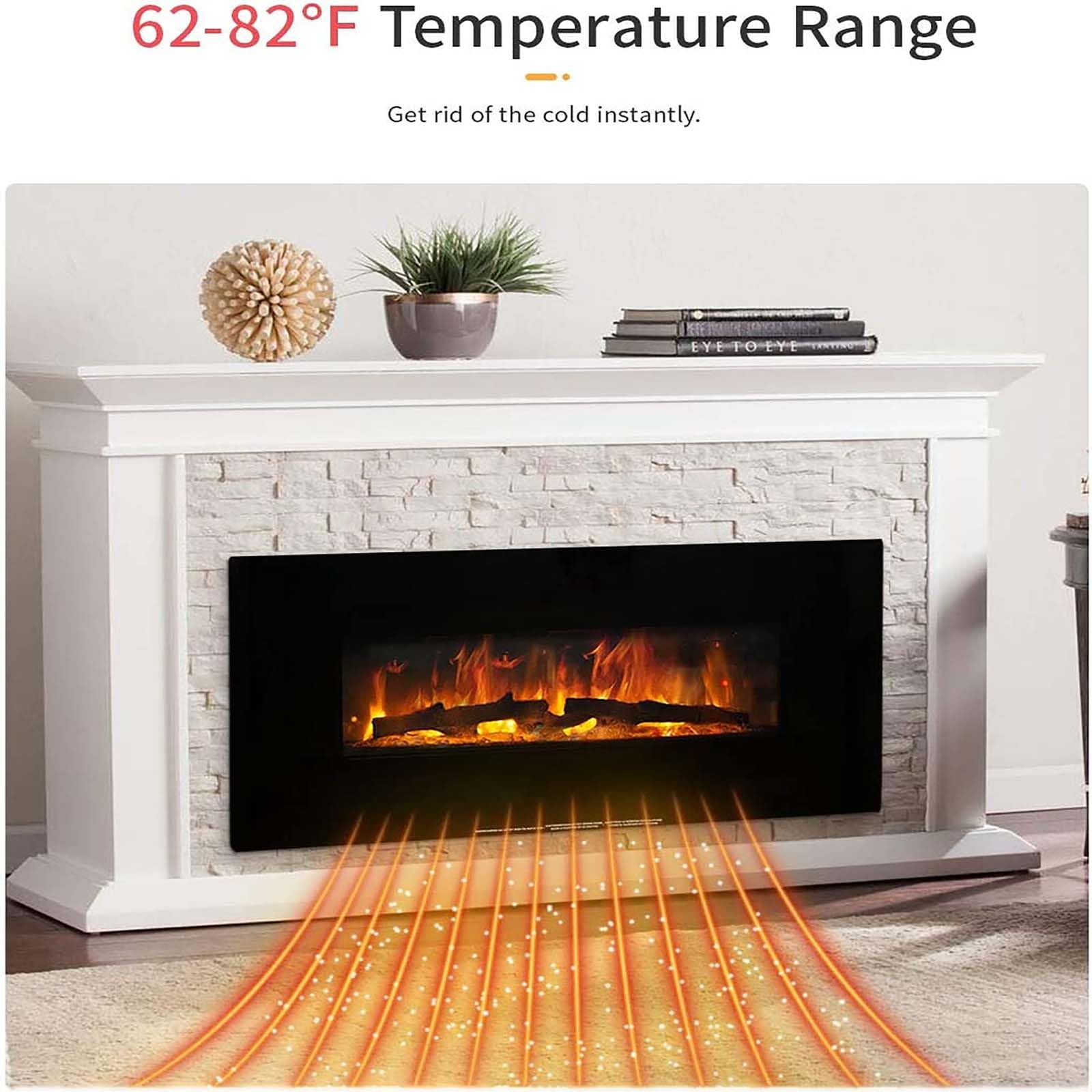 36" Electric Fireplace w/Remote Control, 2 in 1 Wall-Mounted/Freestanding Fireplace Heater w/Timer, Remote Control, Adjustable Flame Color for Bedroom Living Room