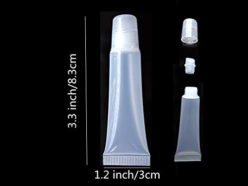 30 Pcs 8ml Clear Empty Tubes Refillable Containers for DIY Lip Gloss Balm & Travel Toiletries
