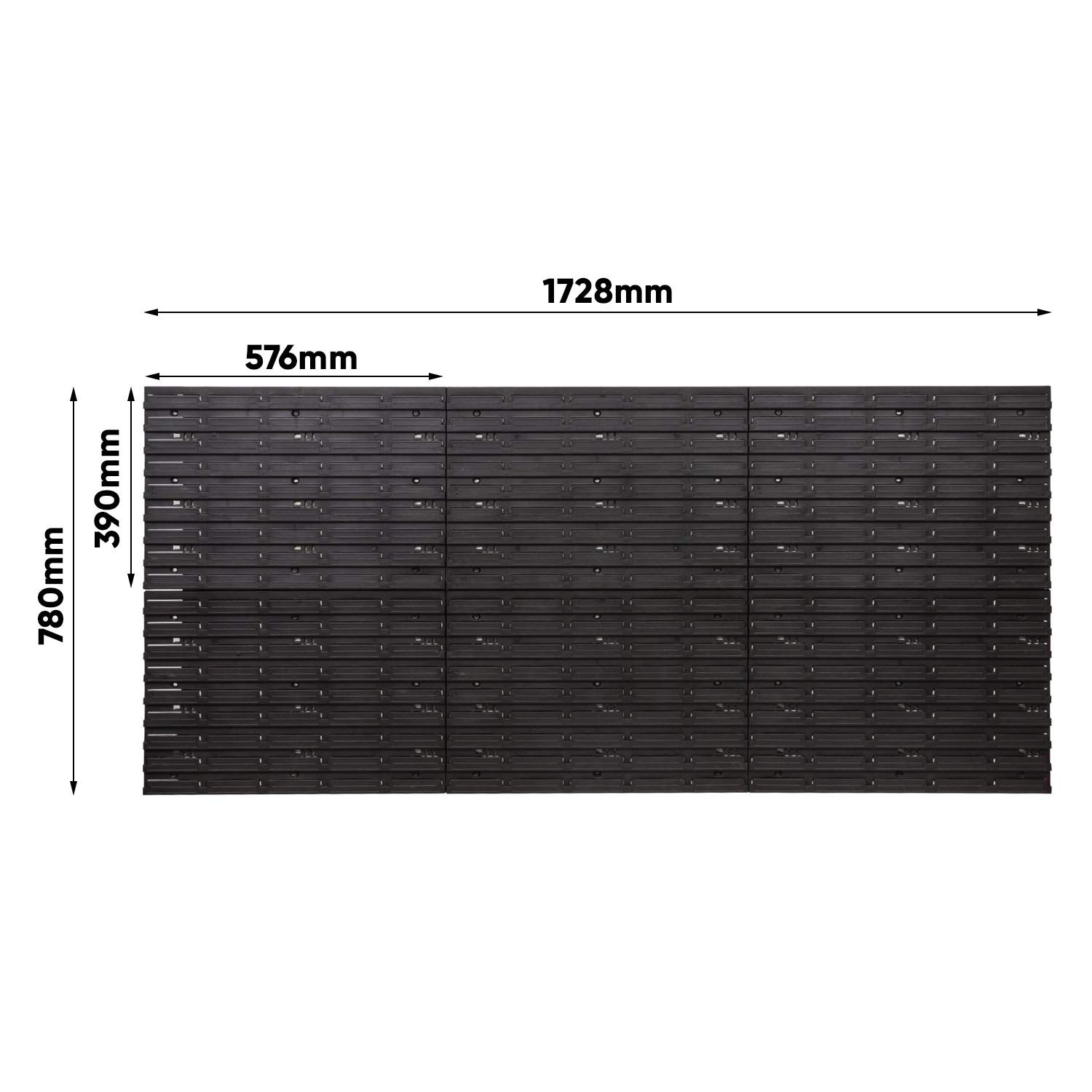 PAFEN Schüttenrega Storage System Workshop Shelving 1728 x 780 mm Wall Shelf with Tool Holder and 64 Stacking Boxes Wall Plates (Red/Blue/Black)