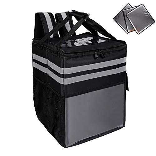 OGEFOTED Insulated Pizza Delivery Bag, Food Delivery Backpack, Leak-Proof Thermal Backpack,Soft Sided Cooler Grocery Backpack
