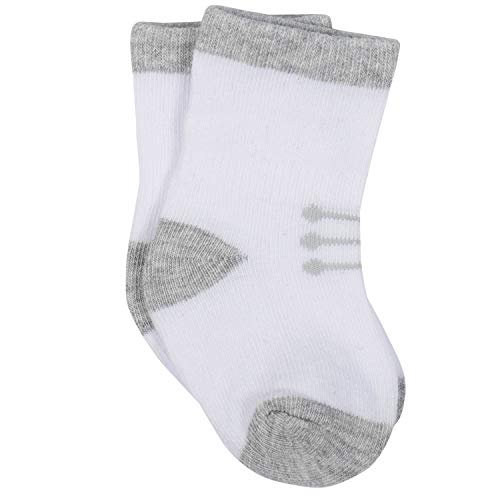 Gerber Unisex Baby Boys 8-Pair Wiggle-Proof Sock, Laces/White, 0-6 Months