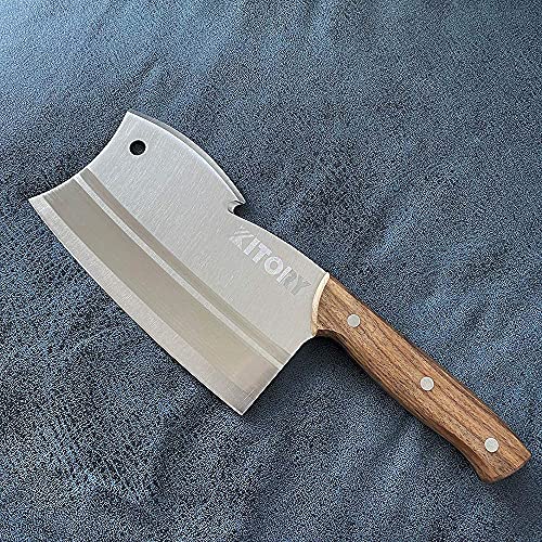Kitory Meat Cleaver Butcher Knife Bone Cutter Multi-Purpose Dual Edges Heavy Duty Kitchen Chopper Knife for Bone Meat Vegetable Chinese Chefs Knife with Ergonomic Pearwood Handle Holiday Gift