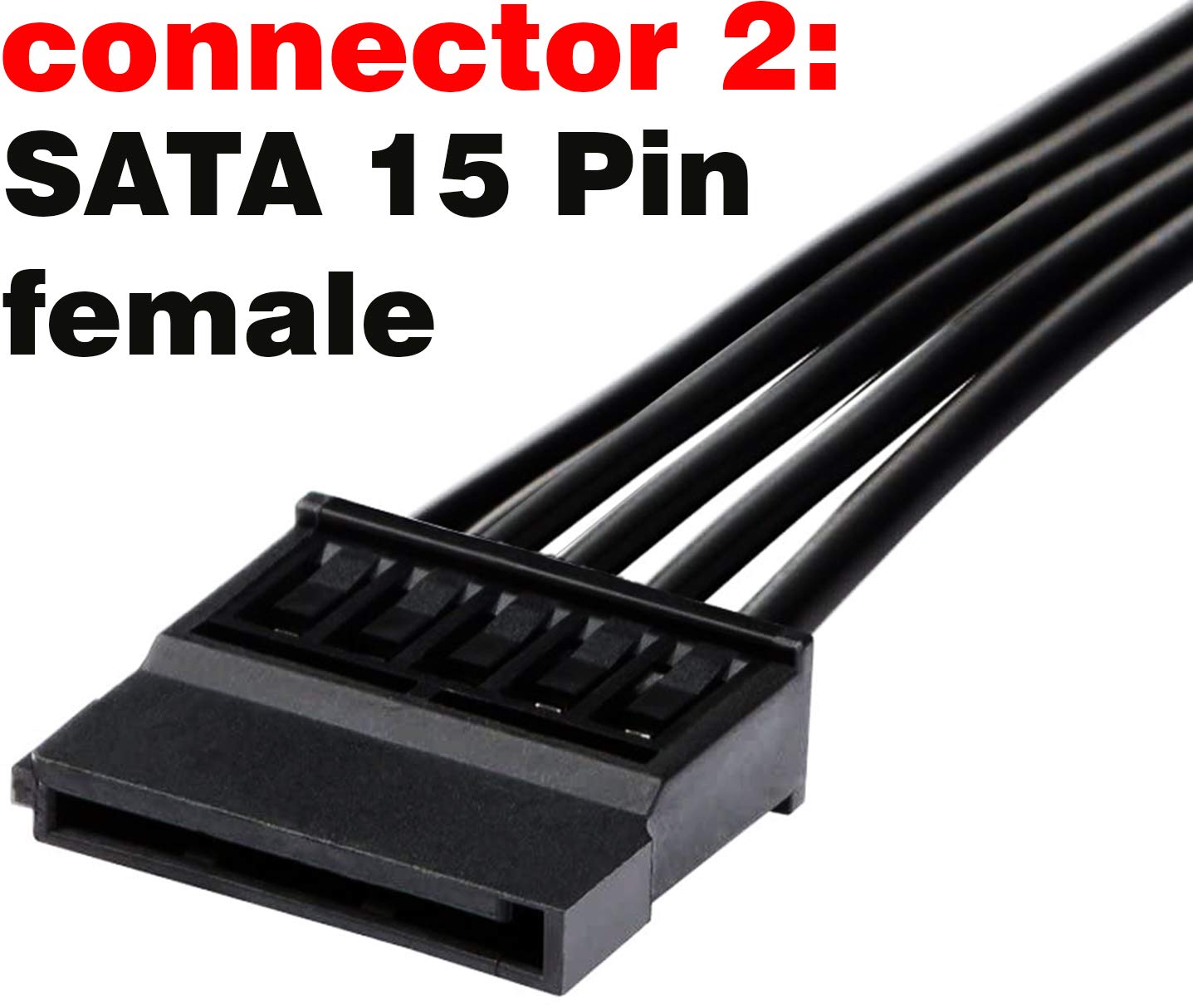 TeamProfitcom SATA Power Extension Cable, 15 Pin SATA Male to Female Extender Power Cable Adapter for Hard Drive Disk HDD, SSD (2 Pack) 24 Inches