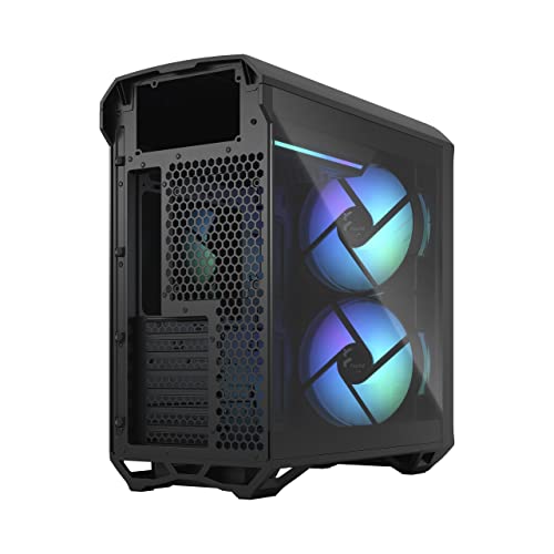 Fractal Design Torrent Compact RGB Black - Light Tint Tempered Glass Side Panels - Open Grille for Maximum air Intake - Two 180mm RGB PWM Fans Included - Type C - ATX Airflow Mid Tower PC Gaming Case