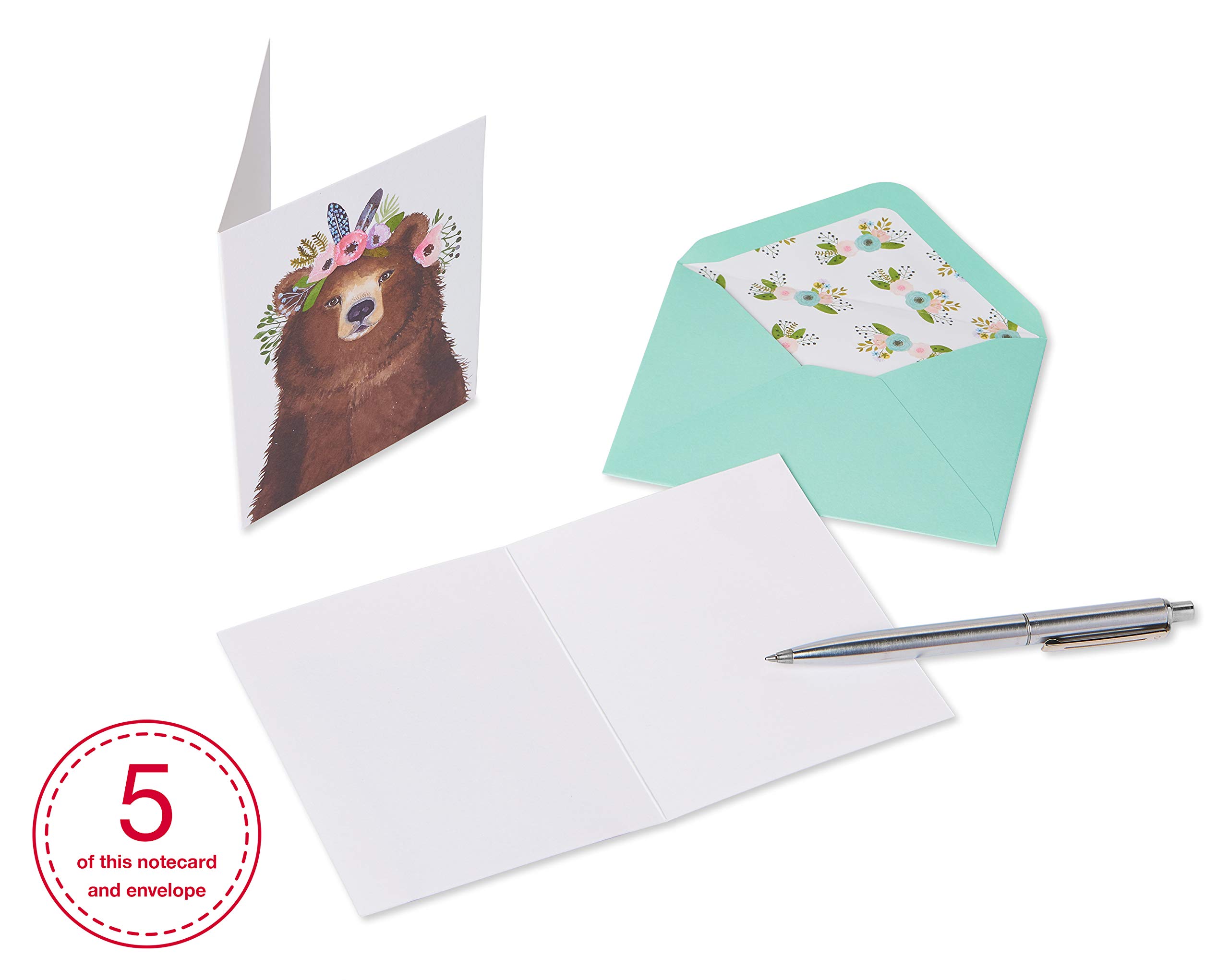 Papyrus Blank Cards with Envelopes, Woodland Animals (20-Count)