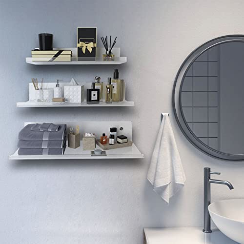 Avveckel Acrylic Shelves, Clear Shelves, 5 Set Different Sizes Acrylic Shelf Floating Clear Shelves for Wall Wall Décor Storage Bedroom, Living Room, Bathroom, Kitchen, Small Farmhouse