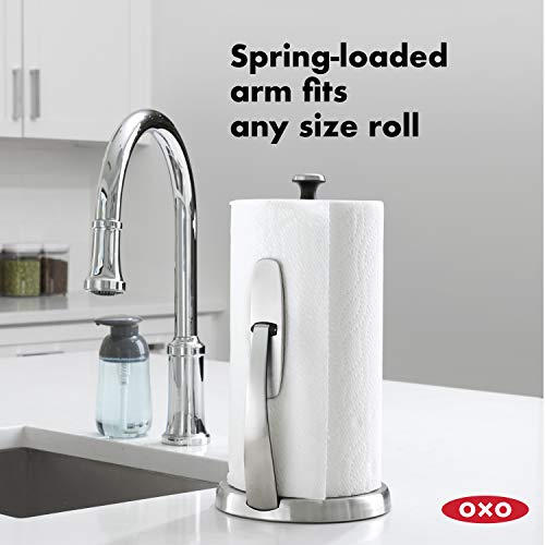 OXO Good Grips Steady Paper Towel Holder & Good Grips SimplyTear Paper Towel HolderĀ - Stainless Steel