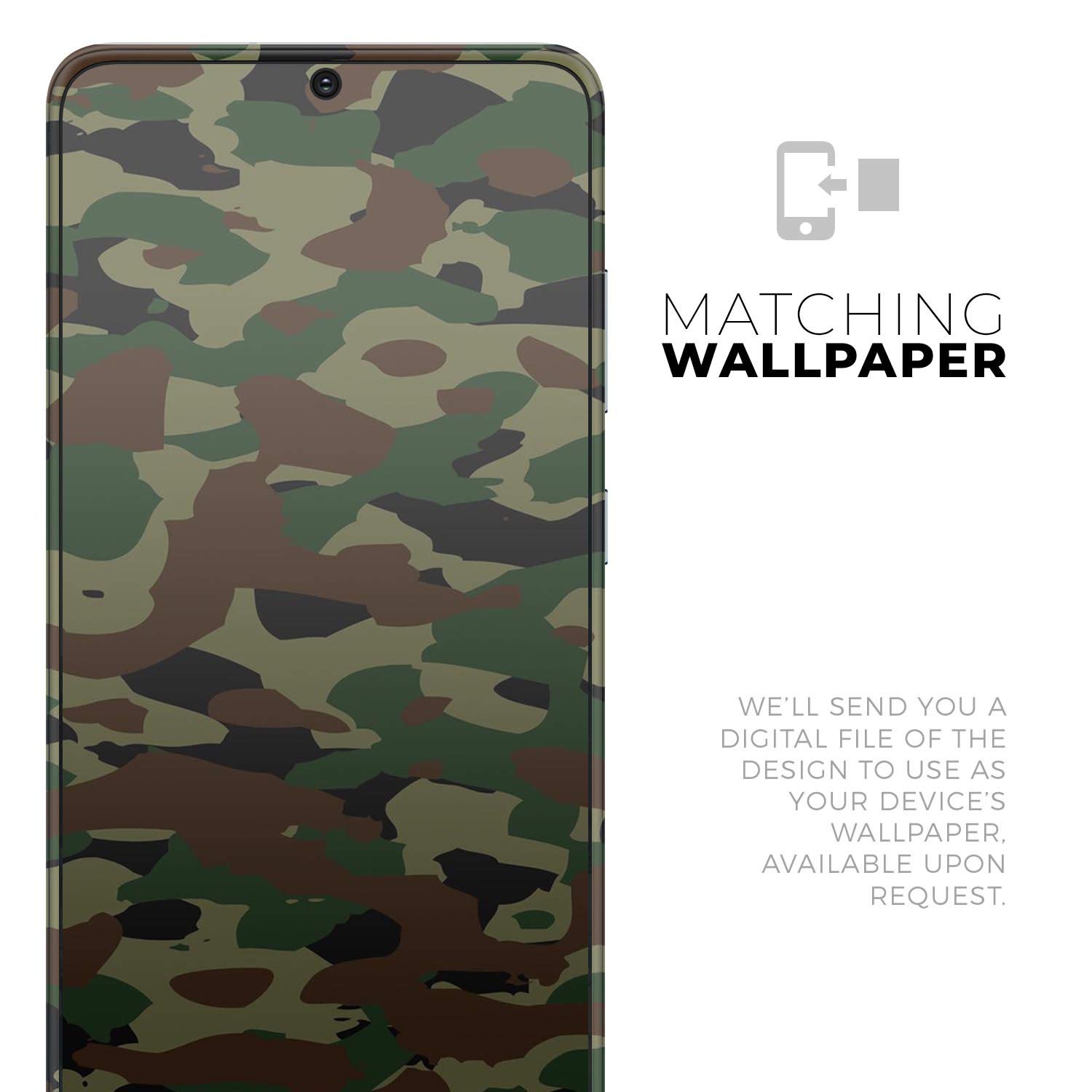 DesignSkinz Traditional Camouflage Protective Vinyl Decal Wrap Skin Cover Compatible with The Samsung Galaxy S20 (Screen Trim & Back Glass Skin)