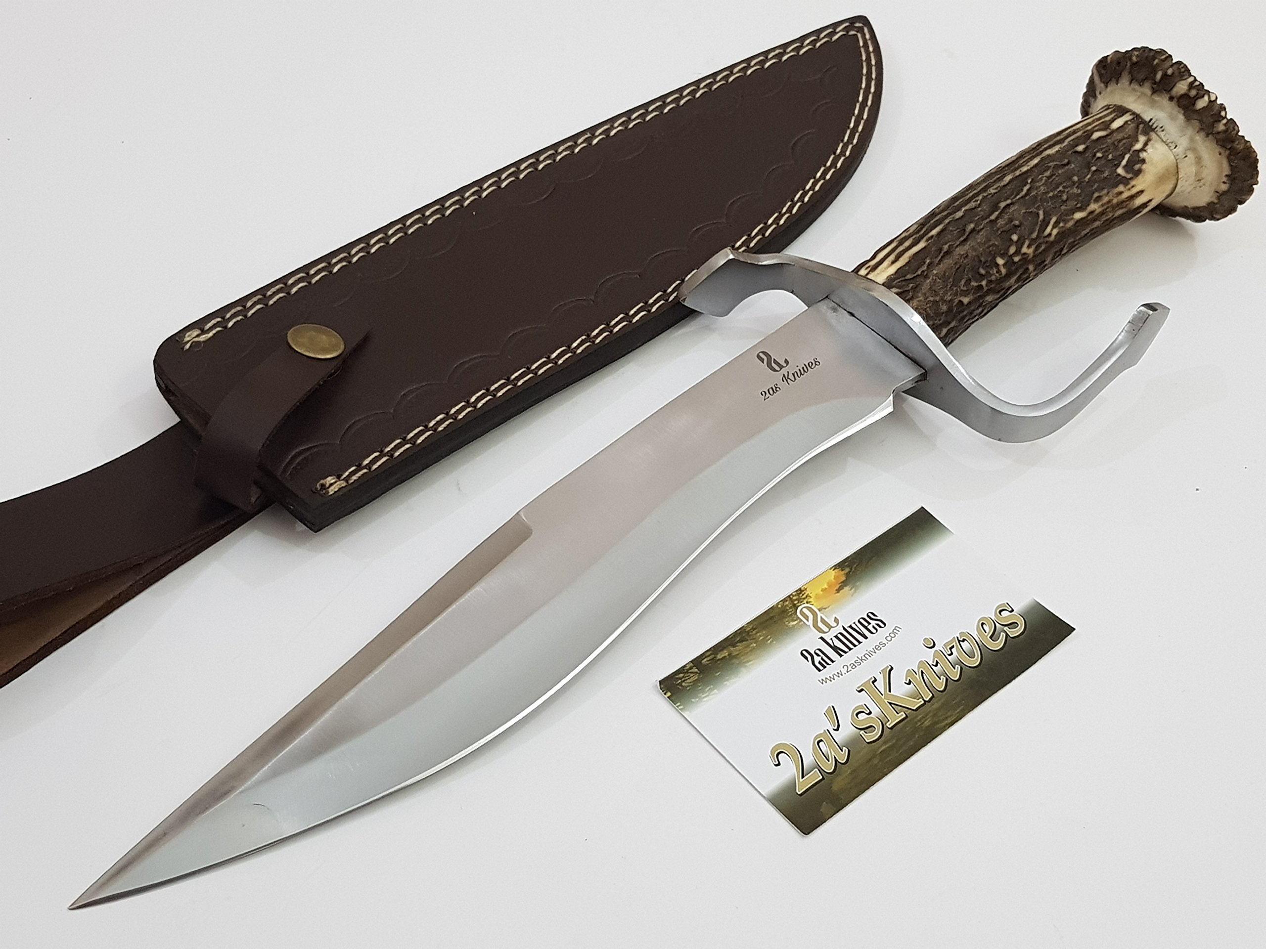 2a's Knives Custom Handmade D2 Steel Hunting Bowie.-Sword/Chef Kitchen Knife/Dagger/Full Tang/Skinner/Axe/Billet/Cleaver/Bar/Folding Knife/Kukri/Knife Accessories/Survival.