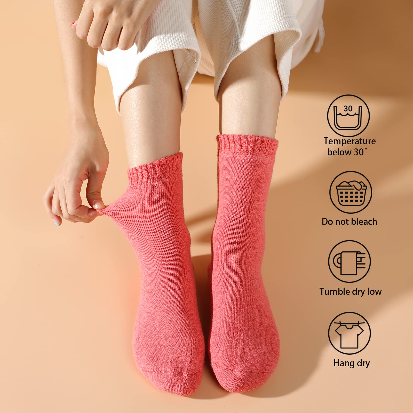 3 Pairs Wool Socks - Wool Socks for Women Men Thick Warm Socks Boot Socks Hiking Calf Socks Soft Winter Socks Long Cozy Socks