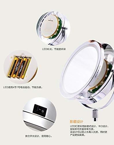 KONGZIR Bathroom Vanity Mirrors Travel Mirrors,Lighted Magnifying Mirror 10X with Natural LED Lights, Portable Lighting Vanity Mirror for Bathroom and Travel,Bathroom Mirrors Makeup Mirror