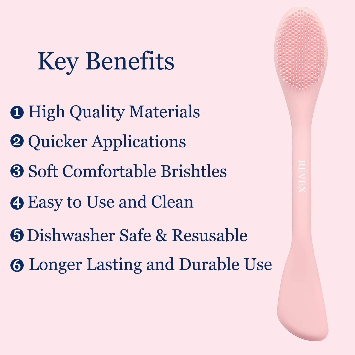 REVEX Silicone Face Mask Applicator,Face Scrubber,2Pcs Mask Applicator Tool for Facial Mud,Facial Cleansing Brushes with Bristles for Makeup Skincare Removal.(Pink+Gray)