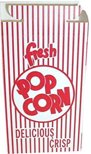 Dixie Close-Top Movie Theater Popcorn Box by GP PRO (Georgia-Pacific), 2E, Red Striped, 2" Width, 4.38" Length, 7" Height, (Case of 500)