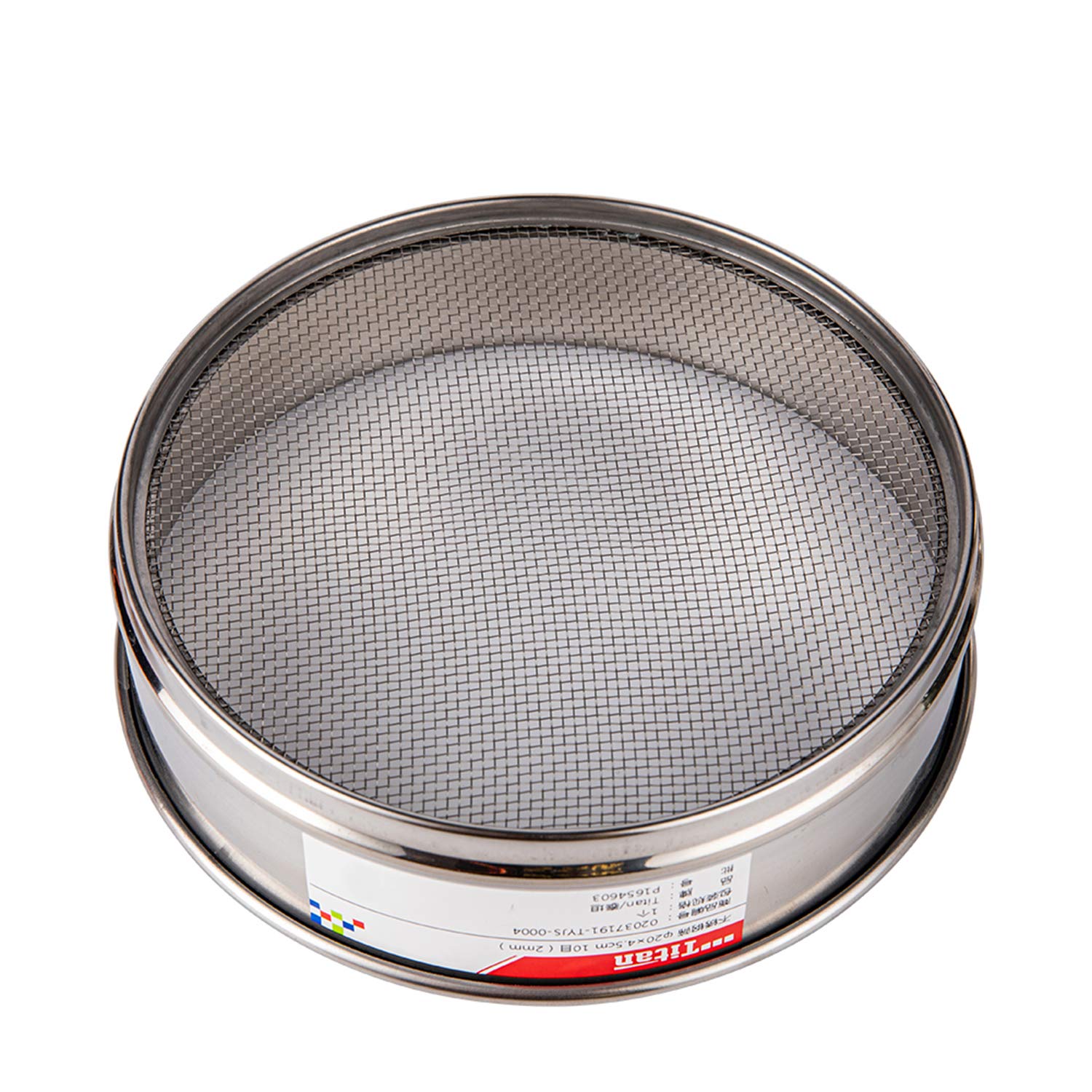 Adamas-Beta φ20×4.5cm Diameter 10 Mesh 304 Stainless Lab Sieves Economy Test Sieve 304 Stainless Steel Wire Cloth(2mm)
