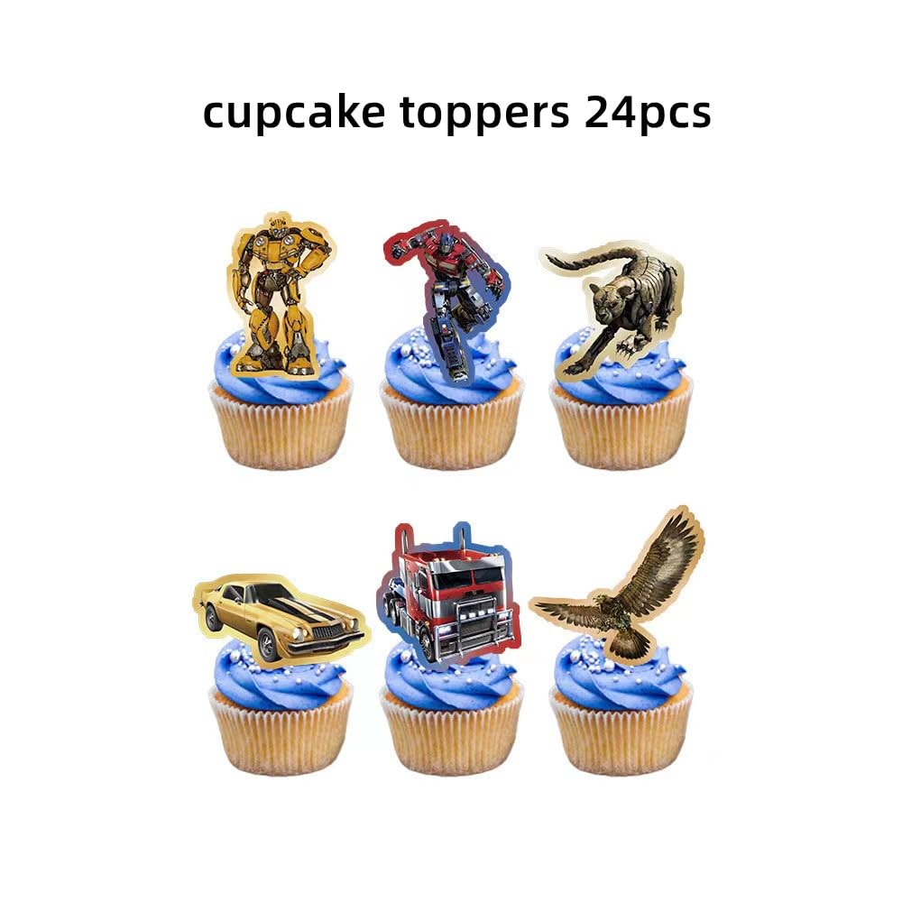 25pc Robot Cake Topper Robot Cupcake Toppers Cake decoration for Boys and Girls