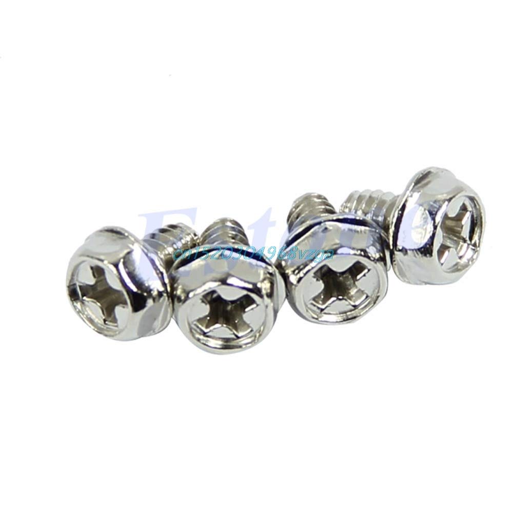 Screw Toothed Hex 6/32 Computer PC Case Hard Drive Motherboard Mounting Screws 100pcs O24