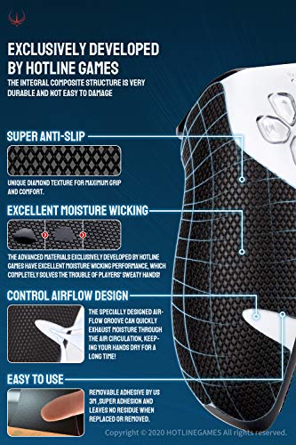 HOTLINEGAMES Hotline Games Controller Grip for PS5 Controller Grips Tape Playstation 5 DualSense Controllers Skin (Handle Grips+Buttons+Triggers (20PCS), Black)
