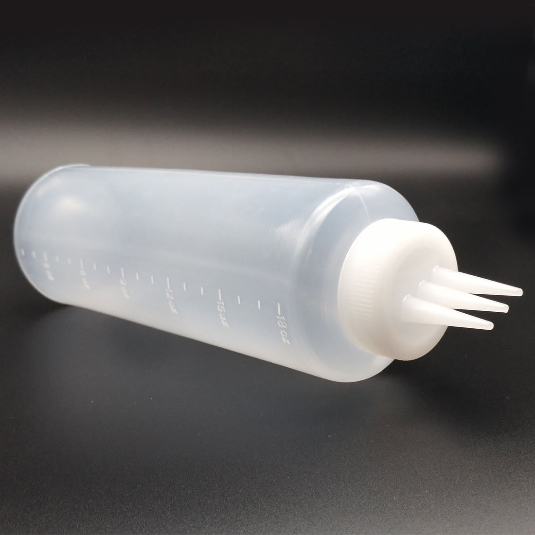 3 Hole Sauce Condiment Bottles Squeeze Dispenser Ketchup Salad Cruet Bin Oil Vinegar Bottle Kitchen Accessory (White 14oz - 400ml)