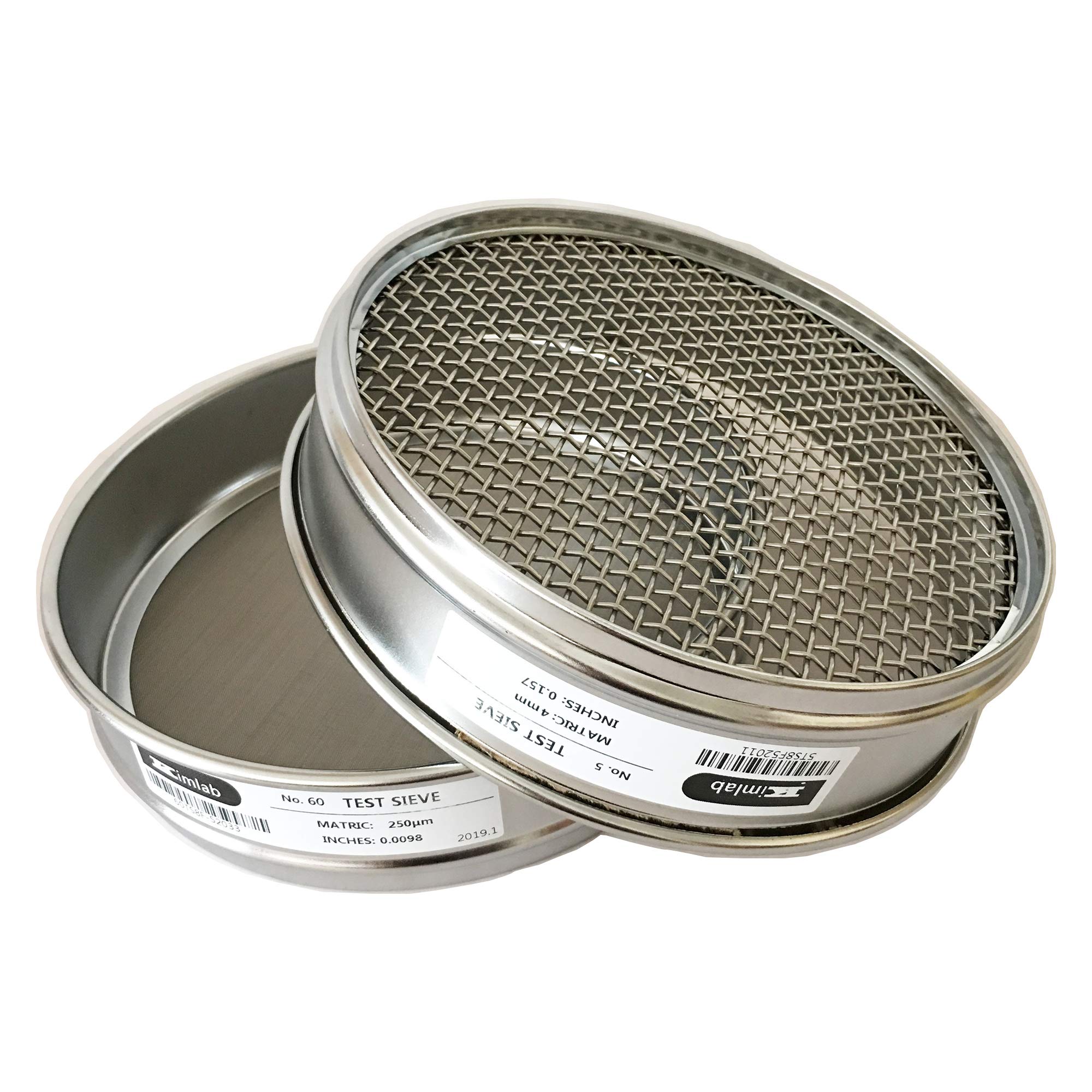 KimLab Economy Test Sieve #14/1.4mm Mesh Size,304 Stainless Steel Wire Cloth, Chorme Plating Frame, 8" Diameter Sieve
