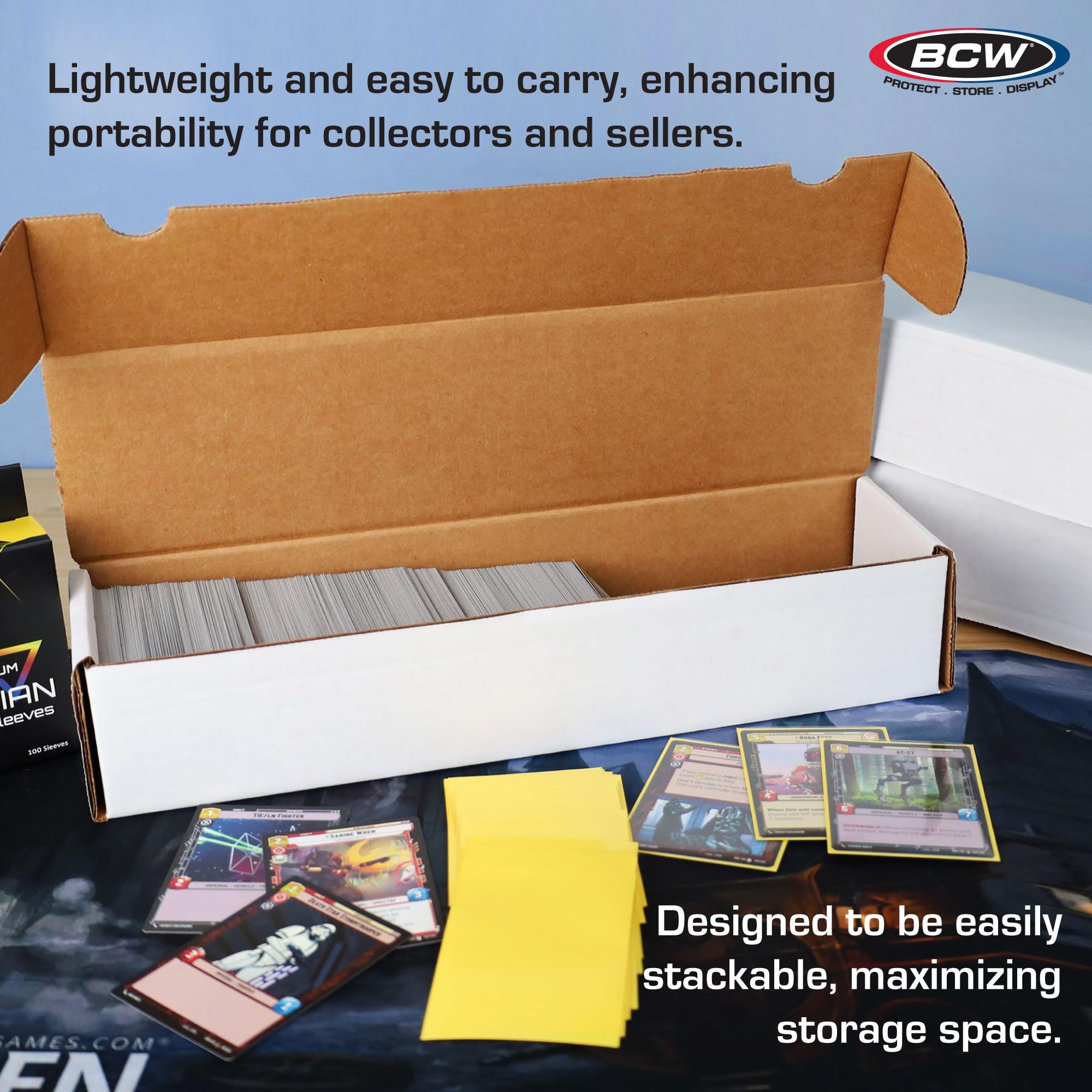 BCW 800 Count Trading Card Storage Box - 2 Pack | Cardboard Organizer for Baseball, Basketball, Football Cards, MTG, Pokemon | Card Game Storage & Protection | Card Storage Box | Assembly Required