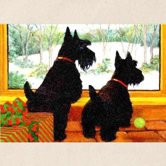 CafePress A Scotty Dog Christmas Tote Bag Natural Canvas Tote Bag, Reusable Shopping Bag