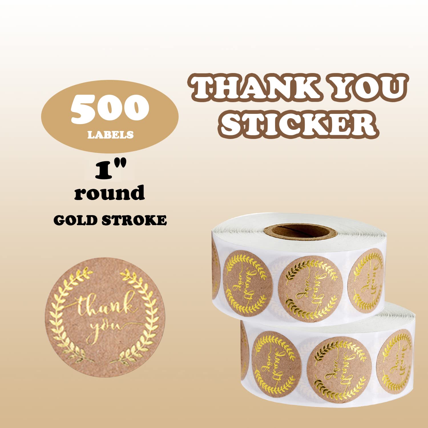 500pcs Thank You Stickers Roll Thank You for Supporting My Small Business Labels Stickers for Envelopes, Retail Store, Boutiques Shops, Gift Wrap Bag Label Roll