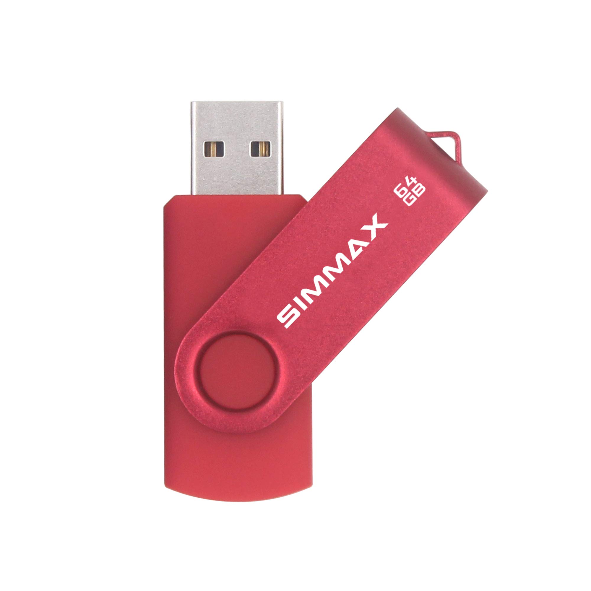SIMMAX USB Flash Drives 2 Pack 32GB Memory Stick Swivel Design USB 2.0 Flash Drive Thumb Drive Zip Drives (32GB Red Purple)