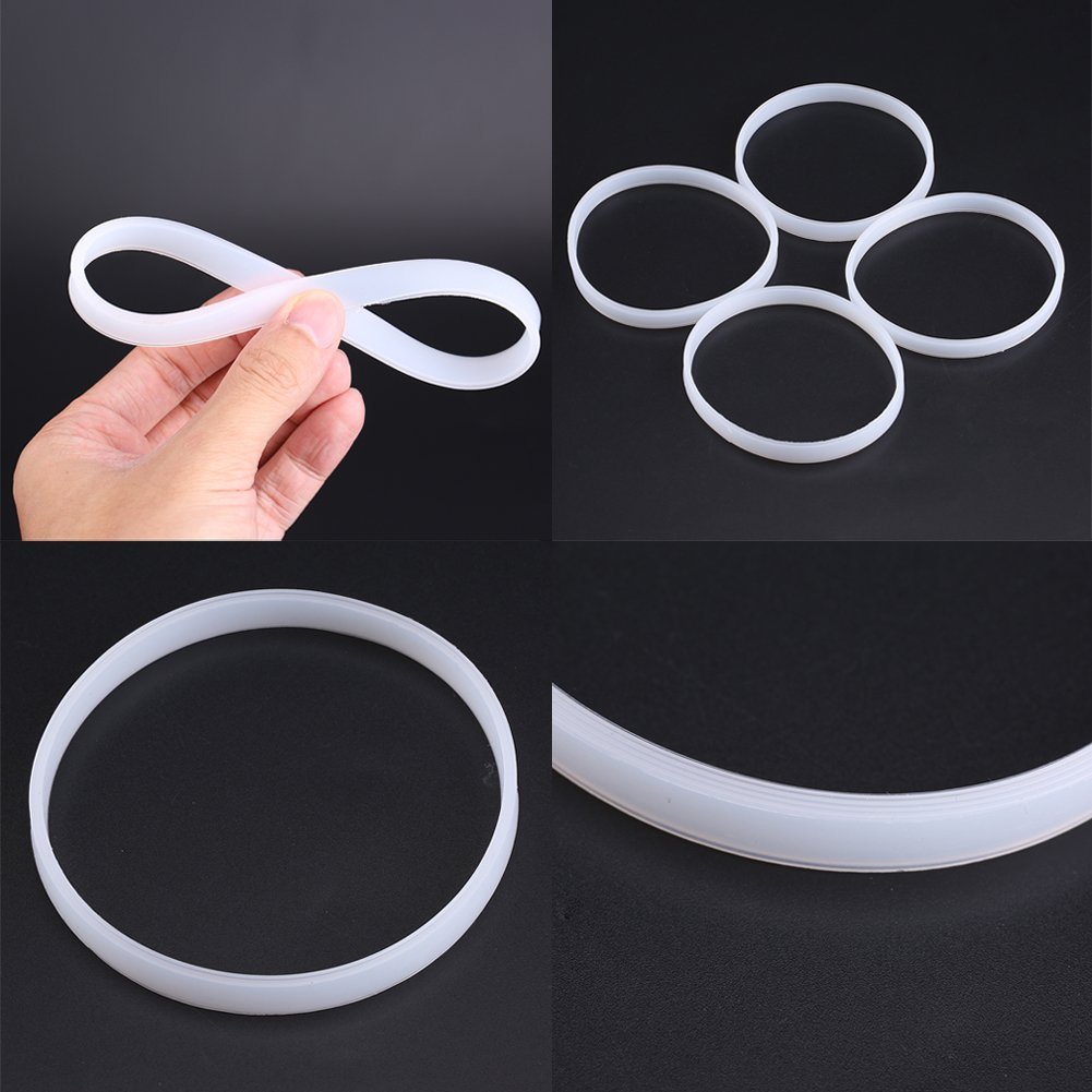 4 Pcs Rubber Gasket Replacement Parts White Rubber Sealing O-ring Blender Gasket Sealing for Ninja Juicer Blender Replacement Seals (10 cm/3.94 inch)