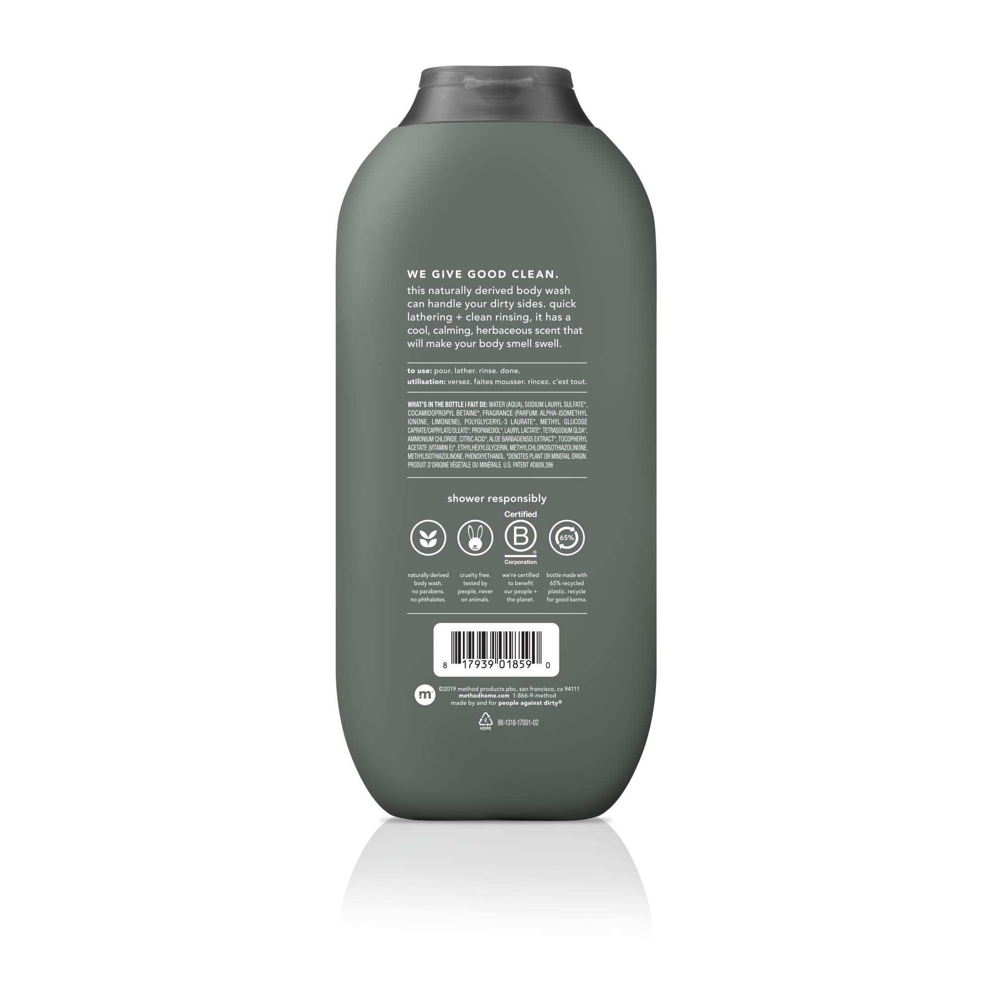 Method Men, Juniper + Sage Body Wash, 18oz, 2 Pack, Juniper + Sage, 18 fluid_ounces