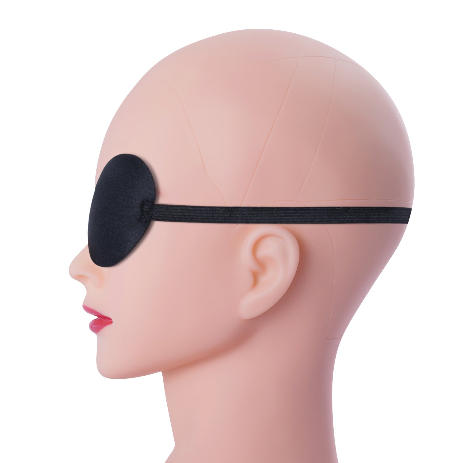 Favourde 8 Pack Black Eye Patch Strabismus Adjustable Eye Patch Eye Mask with Buckle for Adults and Kids (Black)