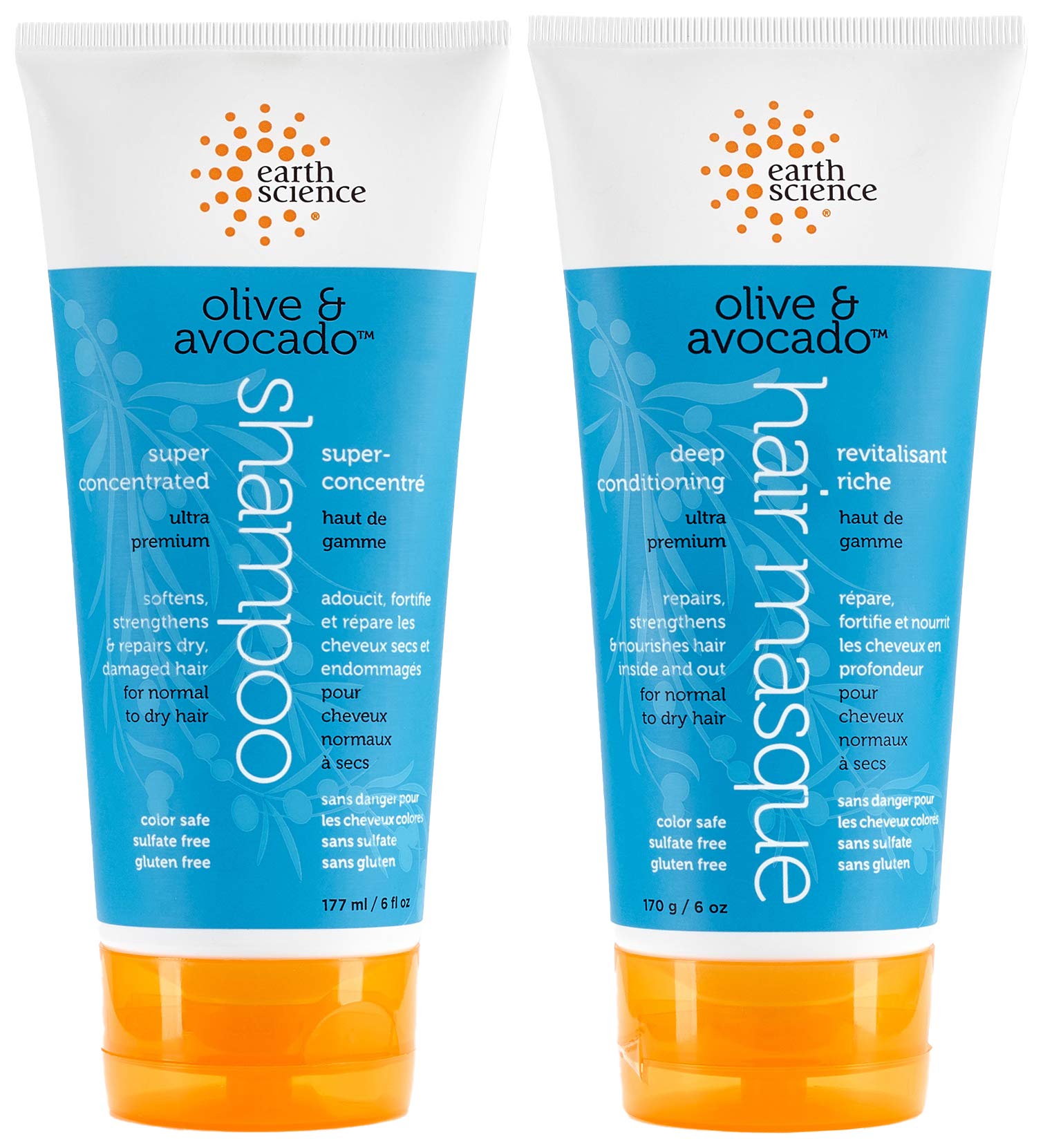 EARTH SCIENCE - Olive & Avocado Deep Conditioning Shampoo & Deep Conditioning Hair Masque Set